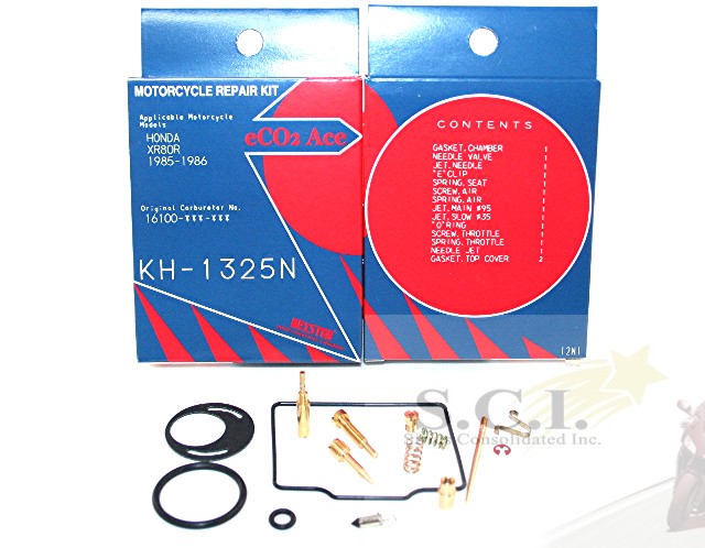 HONDA XR80 XR80R KEYSTER CARBURETOR REBUILD REPAIR KIT 1985 - 1986