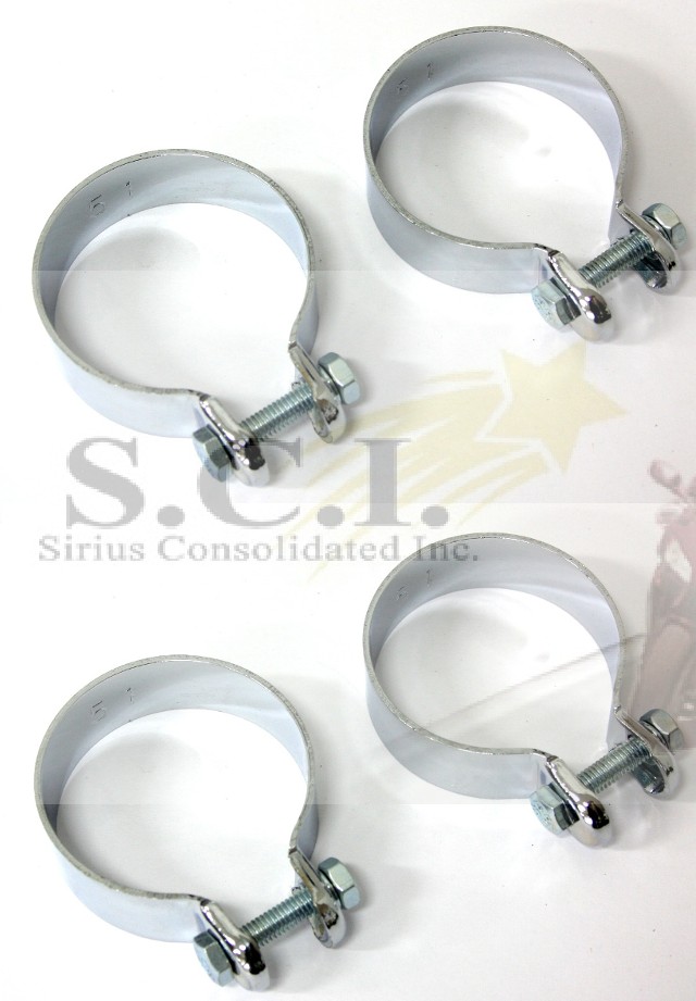 HONDA EXHAUST COLLECTOR BOX TO SILENCER AND DOWNPIPE CLAMPS - SET OF 4