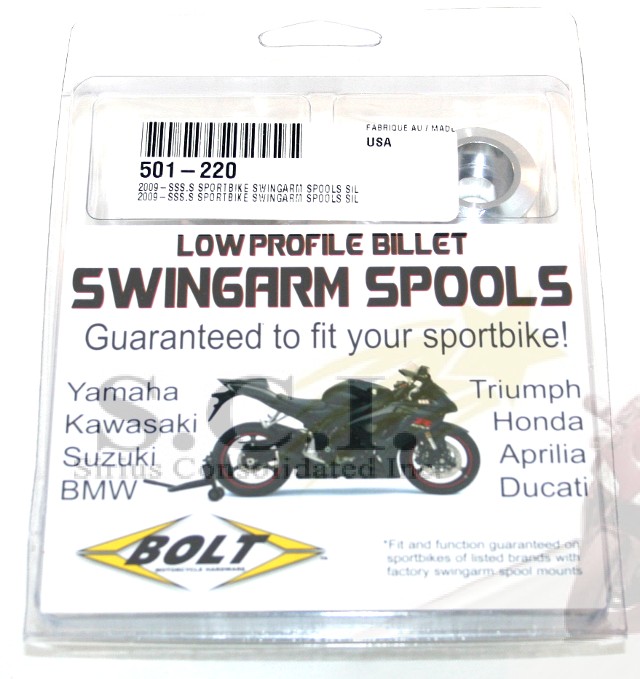 LOW PROFILE SWINGARM SPOOLS - FITS ALL BIKES
